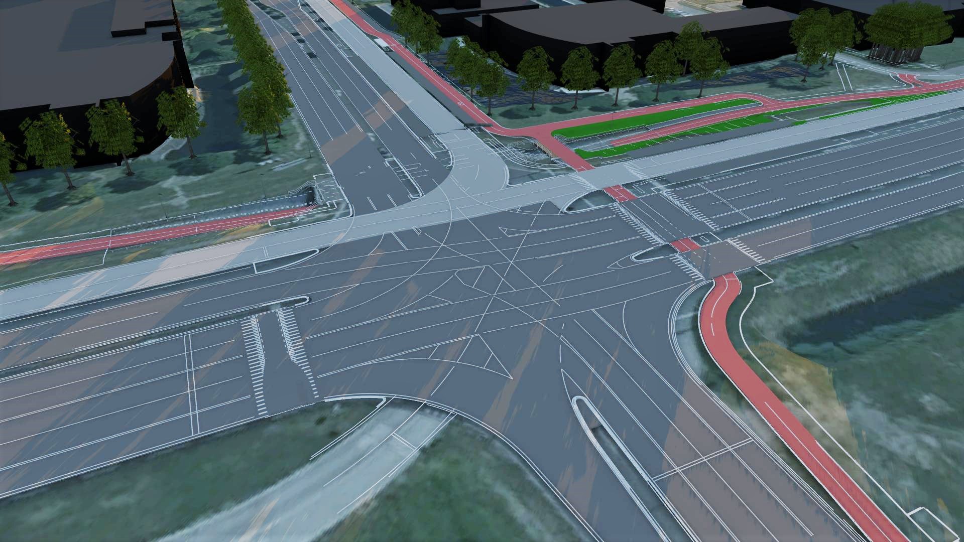 Nieuwe inrichting kruising Fokkerweg/N196 - Nieuwe Meerbode