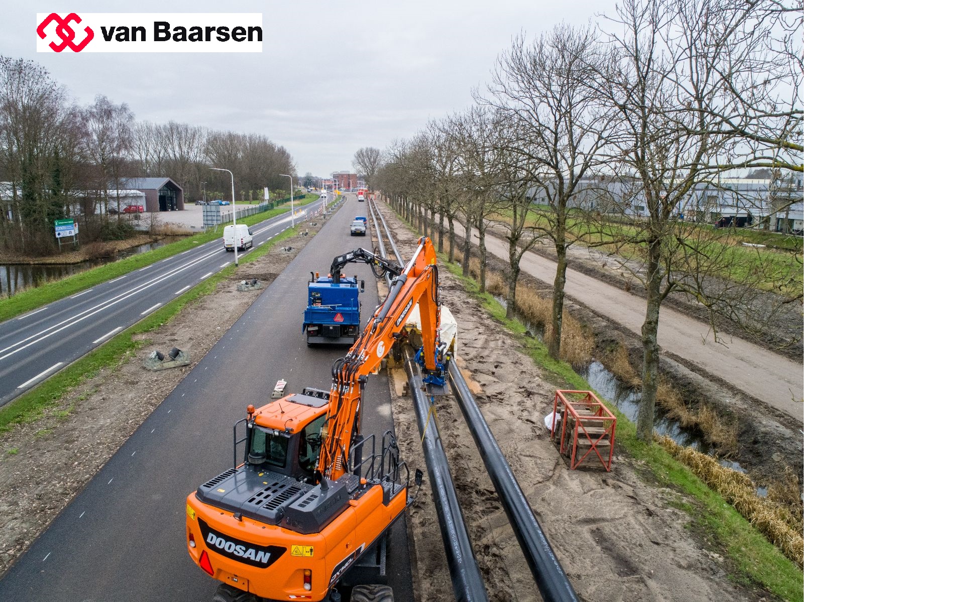 Afsluiting wegen voor nieuwe waterleiding - Nieuwe Meerbode